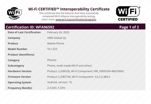 I nuovi smartphone Nokia TA-1223, TA-1227 e TA-1229 ottengono la ...